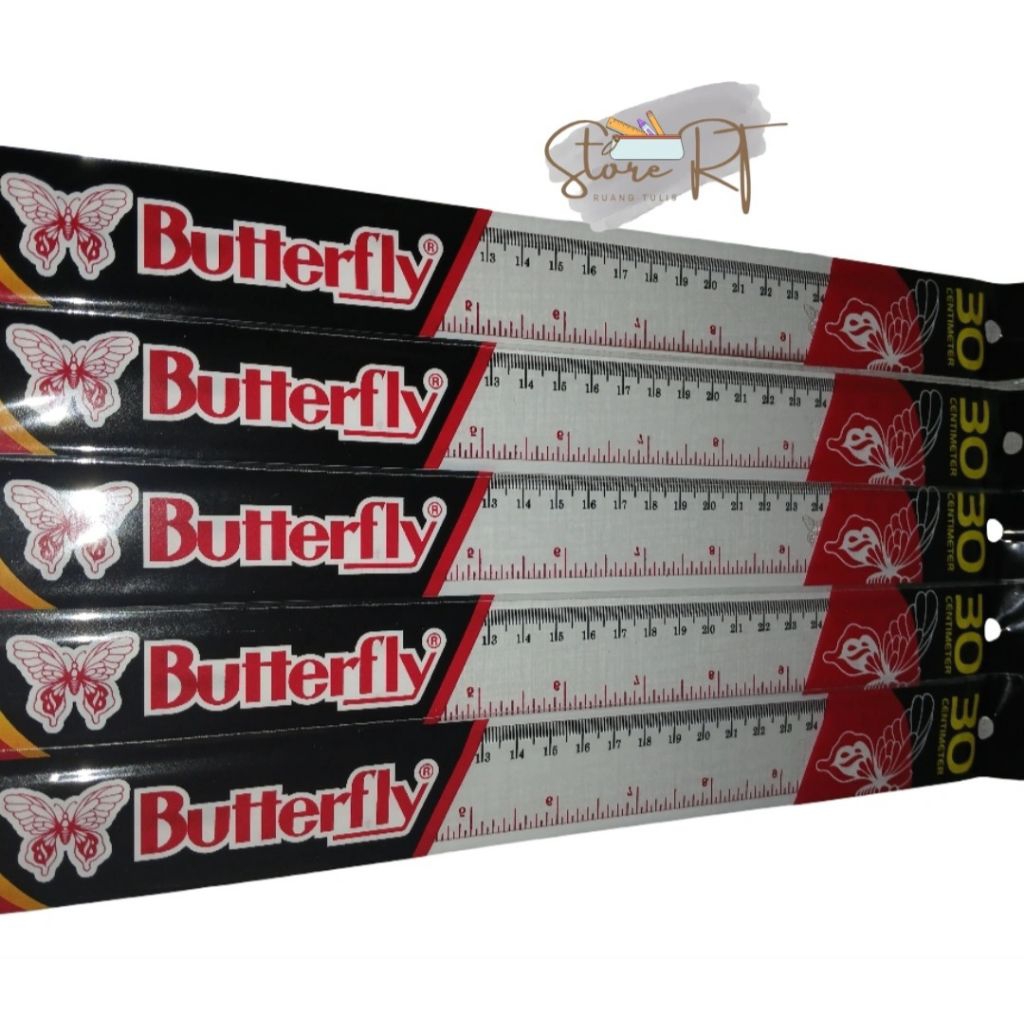 Jual [RT] Penggaris Butterfly 30cm | penggaris butterfly | penggaris ...