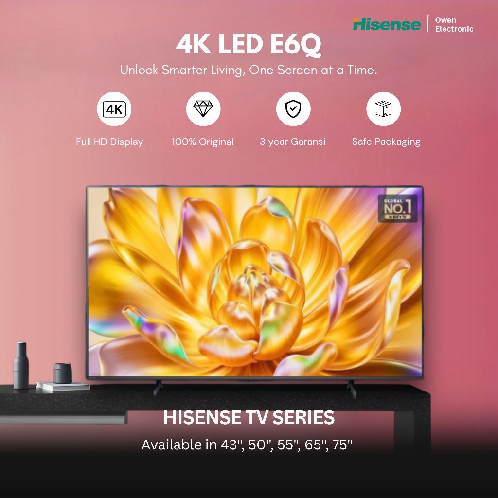 Jual HISENSE 65E6Q 4K SMART TV OS VIDAA 65 inch 2025 Series e6q ...