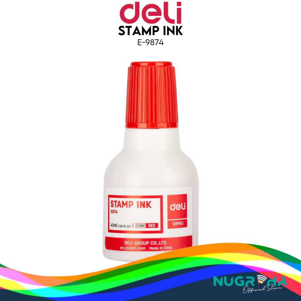 Jual DELI TINTA CAP STEMPEL WARNA MERAH 40 ML E9874 | Shopee Indonesia