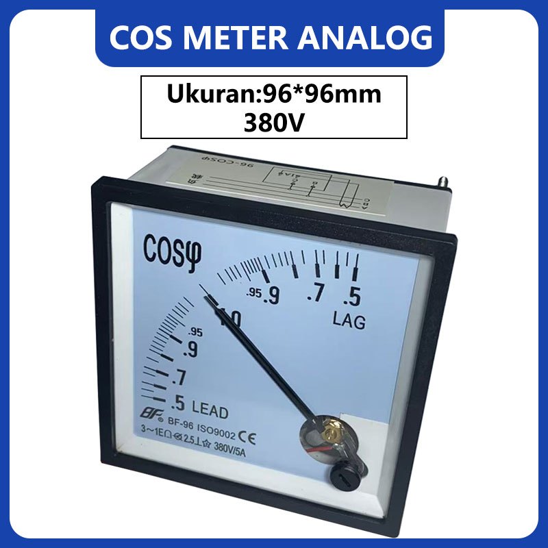 Jual Power Factor / Cos Phi Meter Analog Jarum 380V Ukuran 96x96mm ...