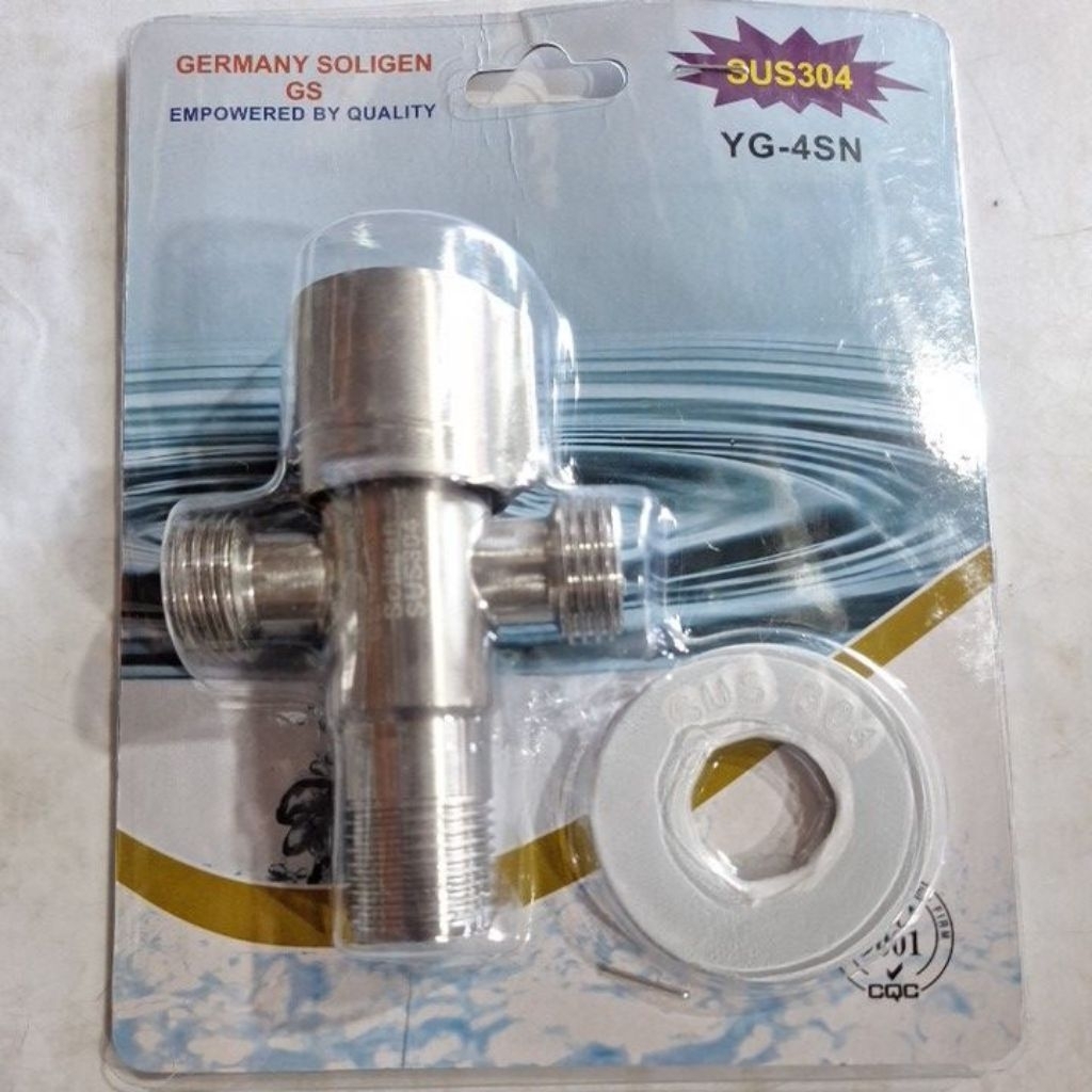 Jual Kran Tee Cabang Dua Soligen 1/2 Inch SUS304 YG-4SN - Kran kloset ...