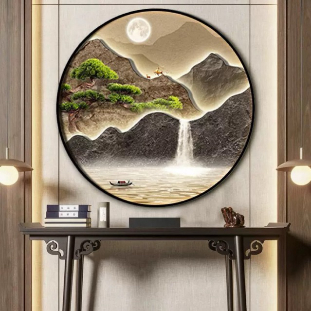 Jual Lukisan Porcelain 5D - Model Air Terjun - Lukisan Bulat Air Terjun ...