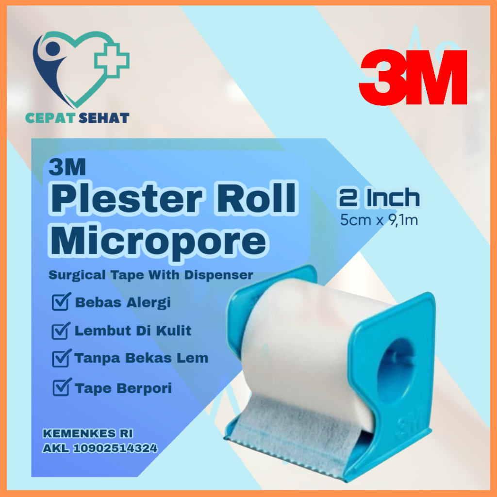 Jual Micropore 3M Plester Roll Putih 2 Inch / 5cm x 9,1m Plester Luka 1 ...