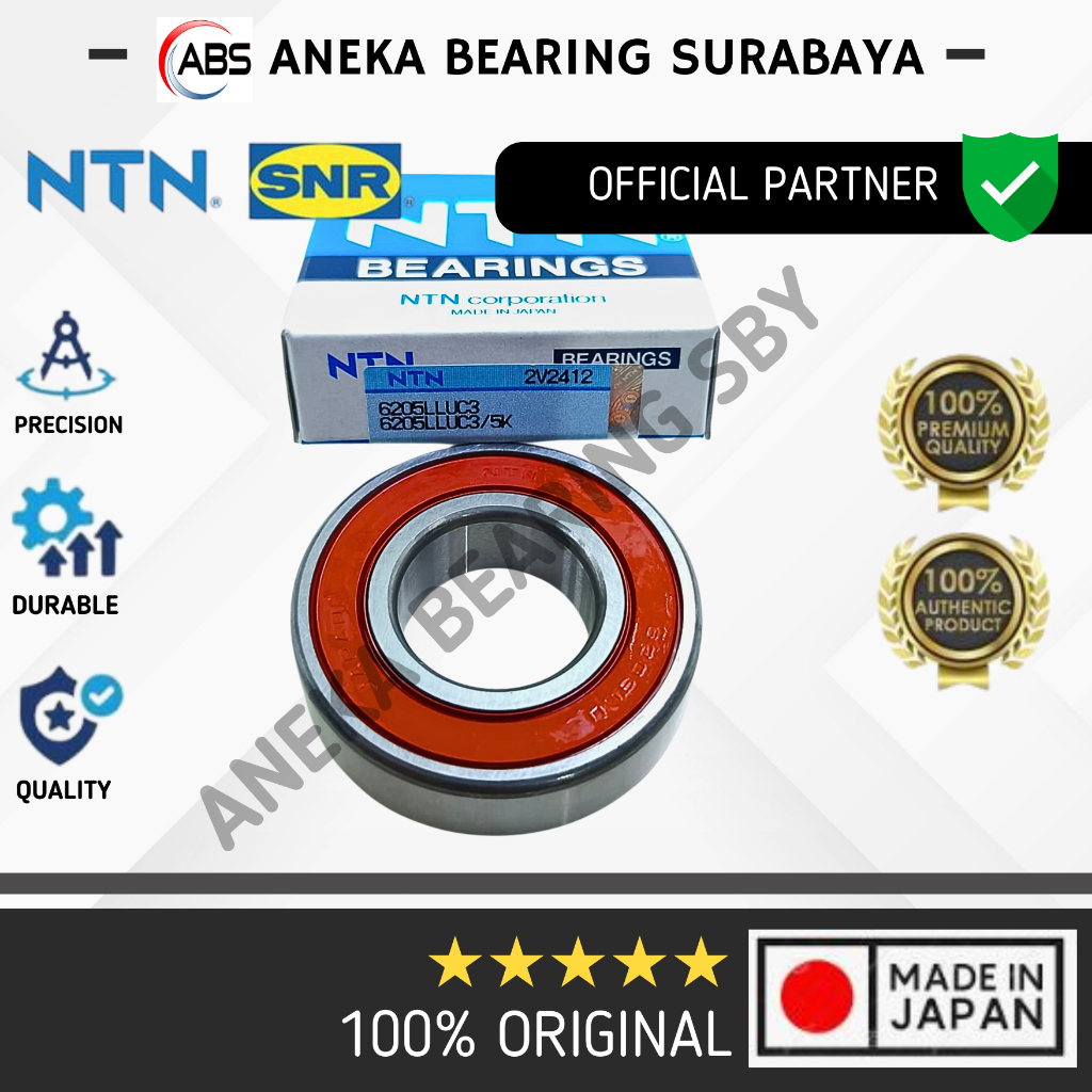 Jual BALL BEARING 6205 LL NTN JAPAN ORIGINAL LAKER AS KRUK MOTOR TUTUP ...