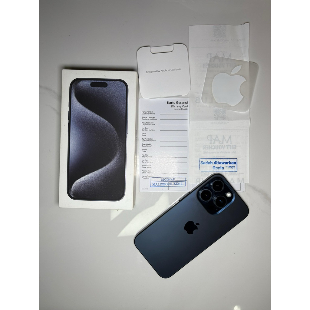 Jual Preloved iPhone 15 Pro 128gb Titanium Blue Ex Digimap | Shopee ...