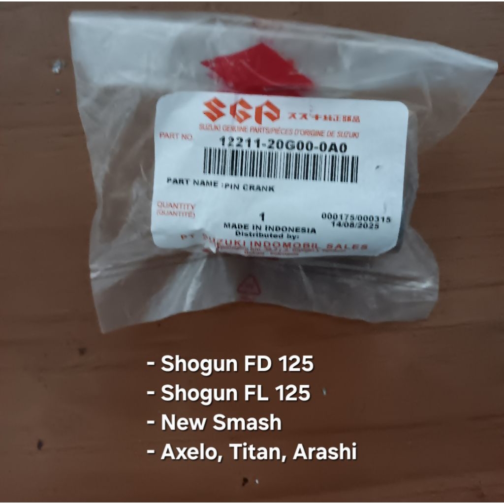 Jual Pen setang seher PIN CRANK Suzuki Shogun FD/FL 125, New Smash ...