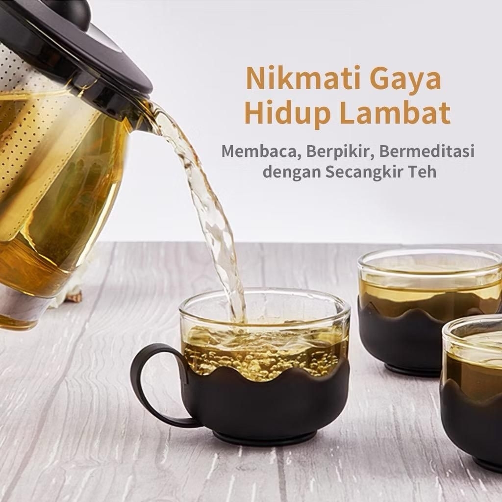 Jual [SET] TEKO TEA POT (1 TEKO + 4 CANGKIR) / TEKO SET 5 In 1 | Shopee ...