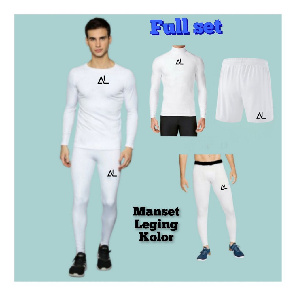 Jual FULL SET OLAHRAGA PRIA STELAN MANSET PUTIH BAJU MANSET PUTIH ...