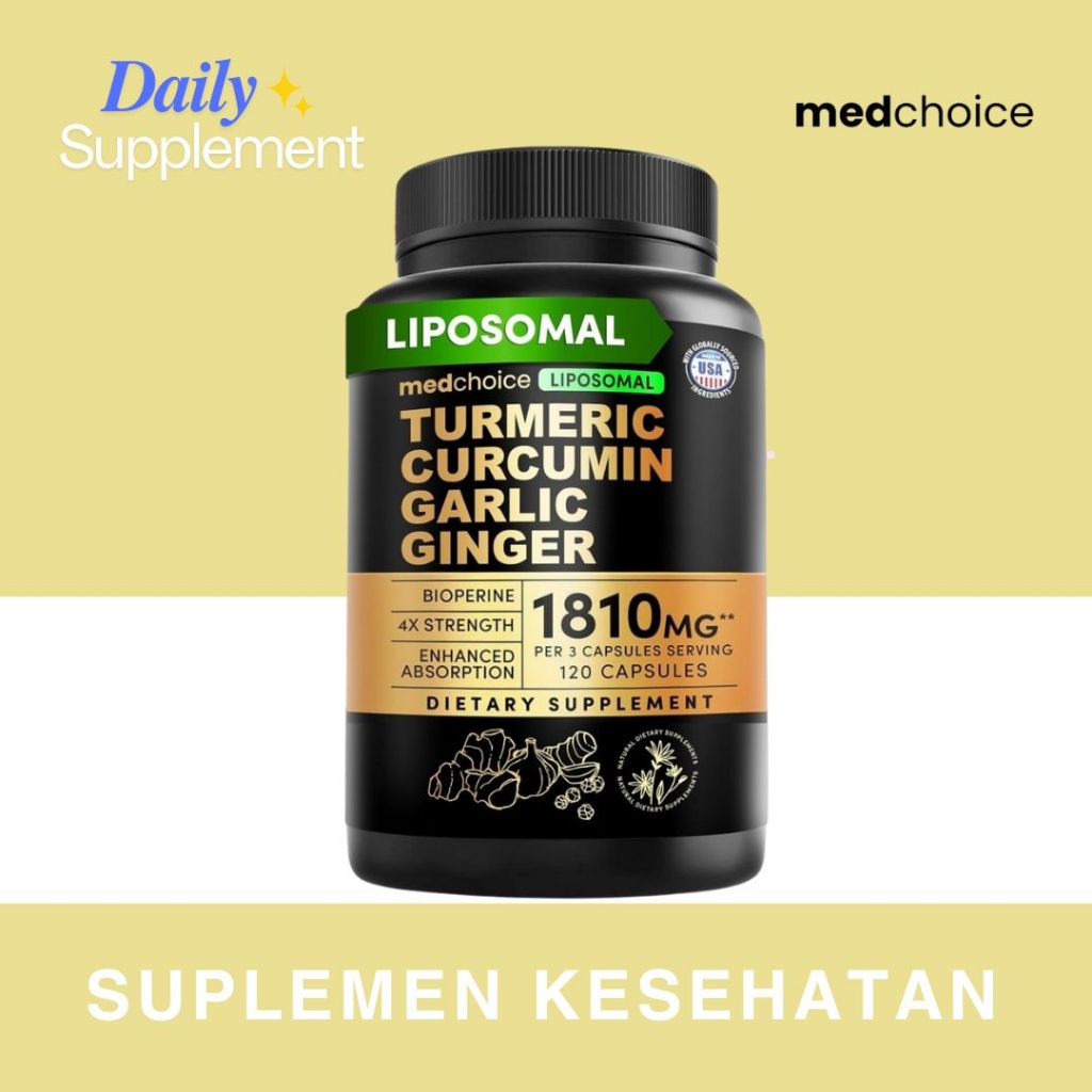 Jual Medchoice Liposomal Turmeric Curcumin Garlic Ginger 1810 mg - 120 ...