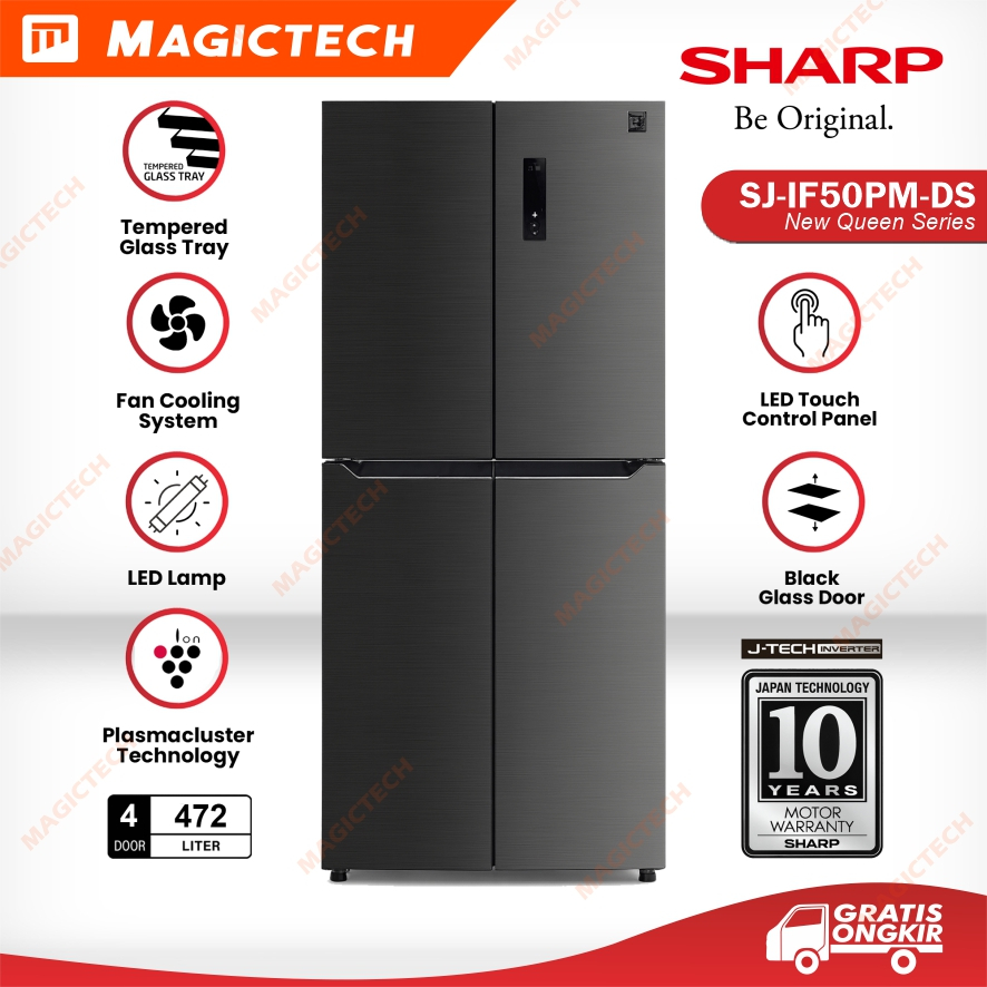 Jual Sharp Kulkas 4 Pintu Inverter 472 L / 472L SJ-IF50PM-DS New Queen ...