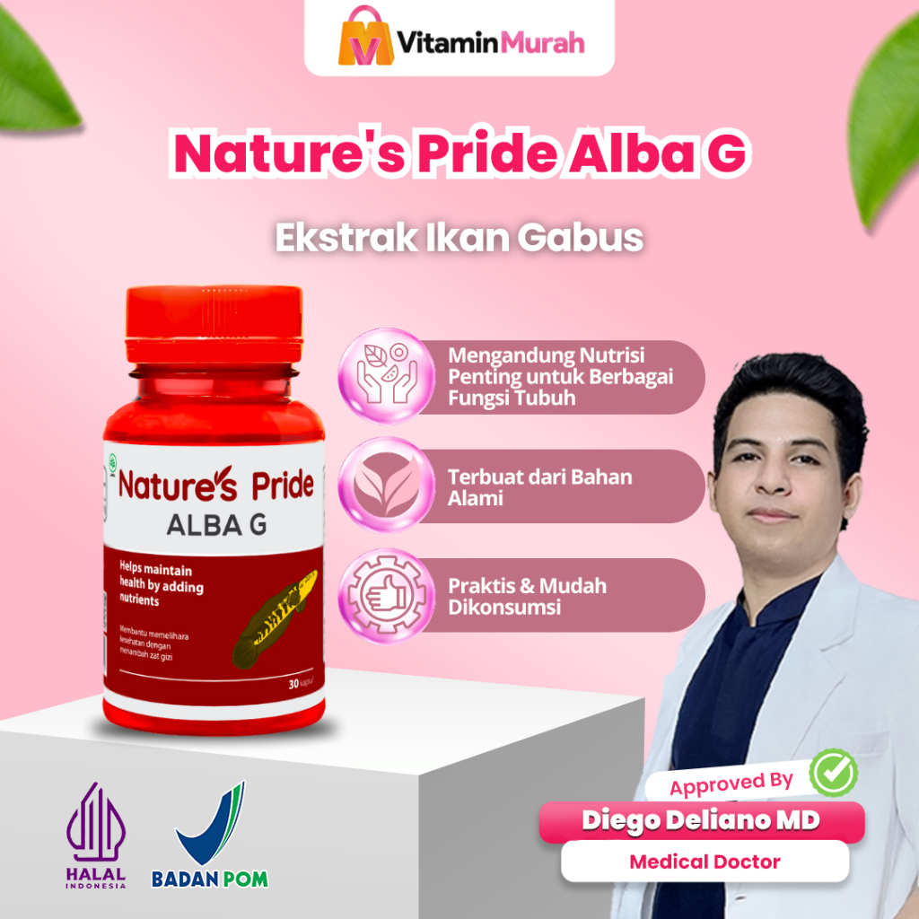 Jual NATURE'S PRIDE ALBA G EKSTRAK IKAN GABUS ALBUMIN ISI 30 KAPSUL ...