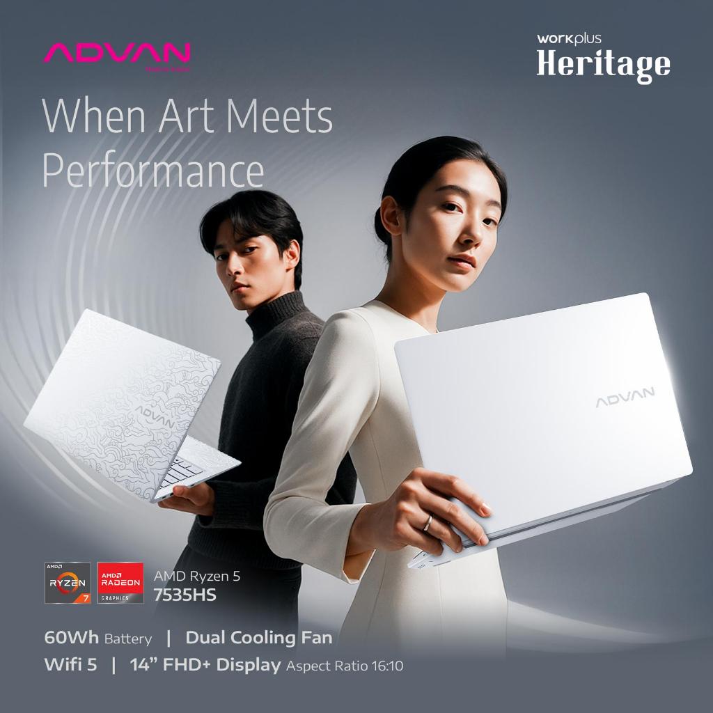 Jual Advan WorkPlus Heritage AMD Ryzen 5 7535HS 8GB 512GB 14" WUXGA IPS ...