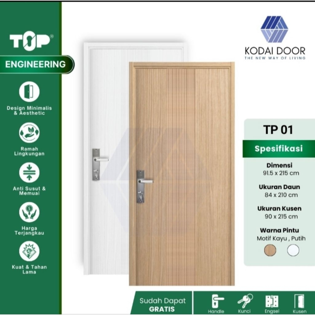 Jual Pintu Kayu TOP Engineering Door Tipe - TP 01 | Shopee Indonesia