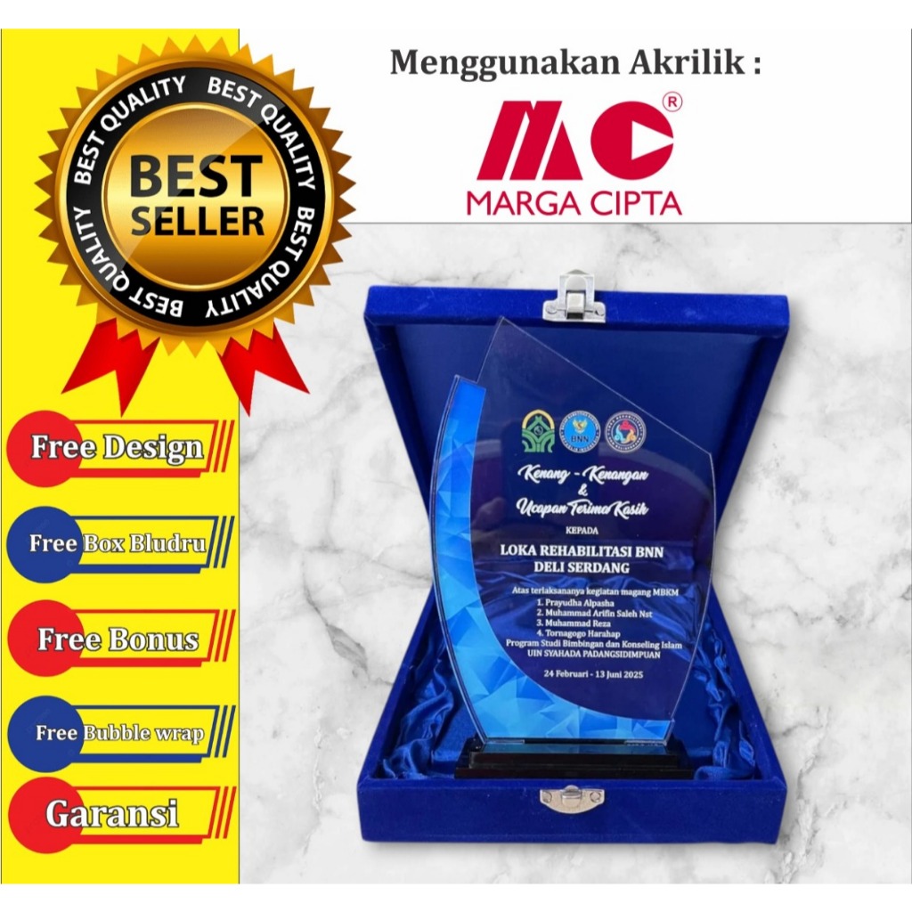 Jual Plakat Akrilik Custom Tebal 3mm Bergaransi Ganti Baru Kalau Ada ...