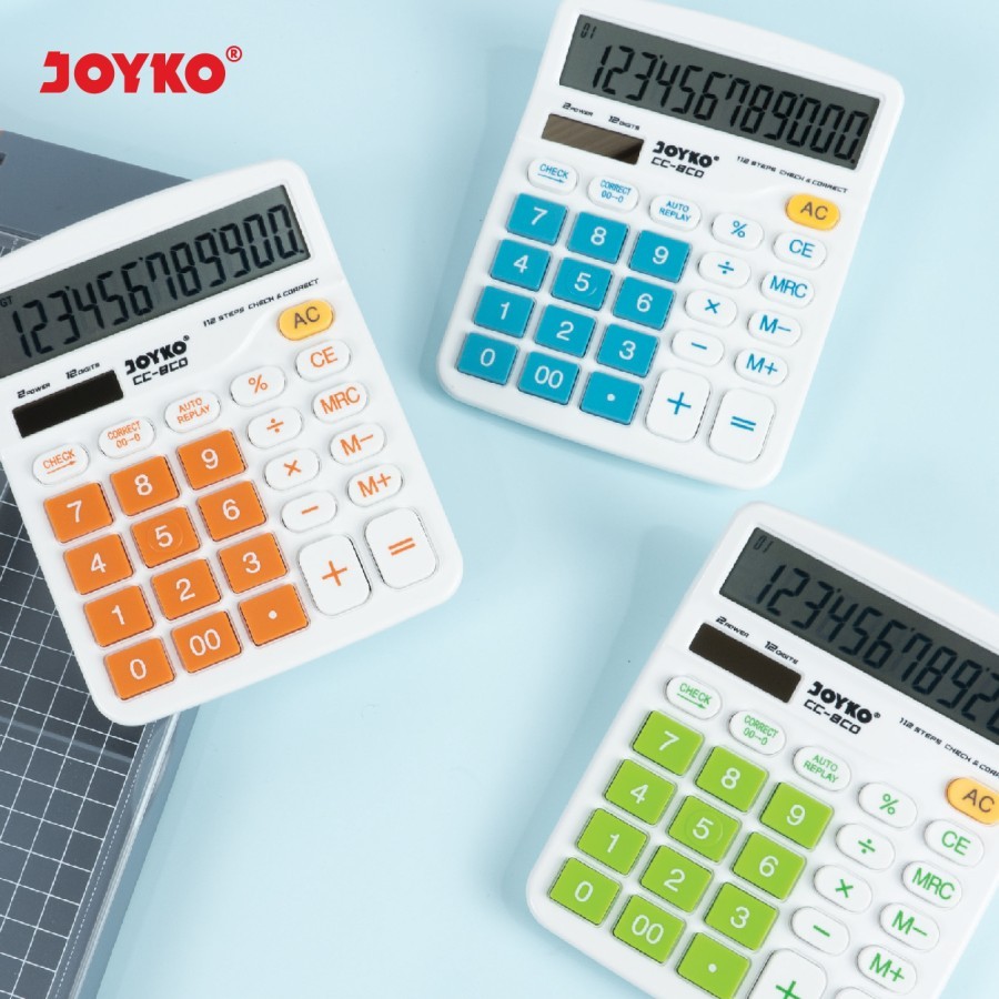 Jual Kalkulator Joyko CC-8CO 12 Digit Check & Correct | Calculator ...