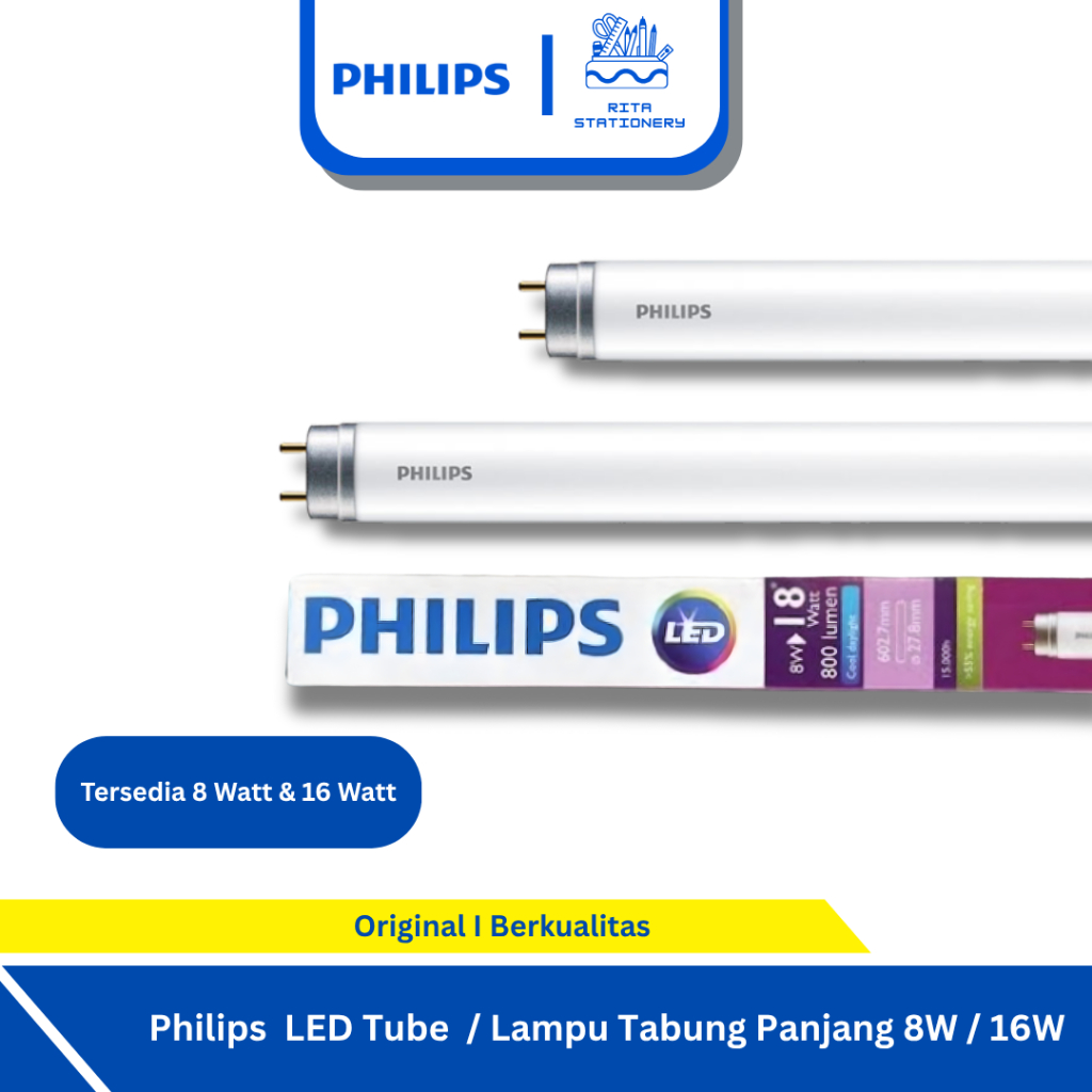 Jual [INSTANT] Philips LED Tube / Lampu Neon Tabung Panjang 8W / 16W ...