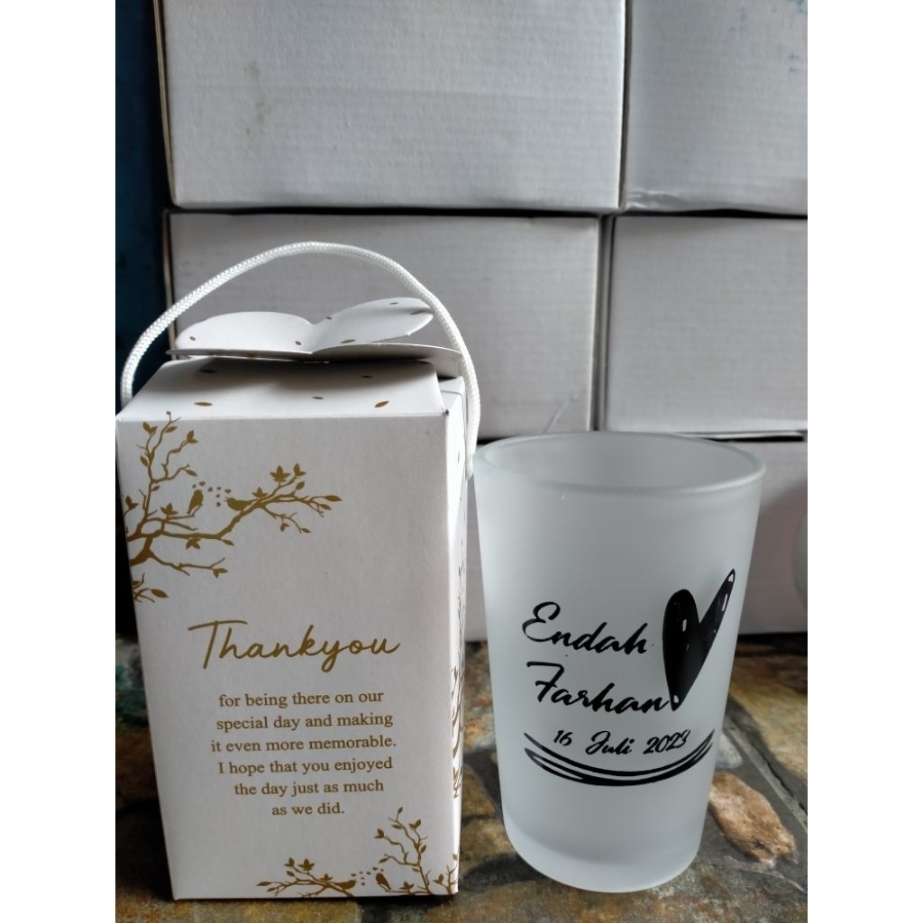 Jual souvenir gelas h10/souvenir gelas h10 doff/souvenir gelas kopi ...
