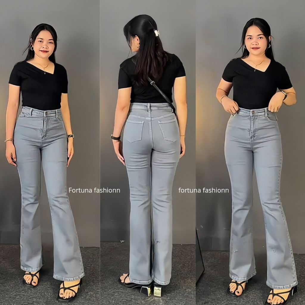 Jual Celana Jeans Cutbray Highwaist Streach Loose Premium Quality - HW ...