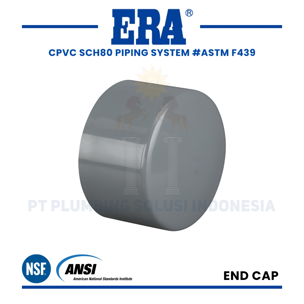 Jual ERA Dop / End Cap 1 Inch CPVC SCH80 ASTM F439 / Fitting CPVC 1 ...