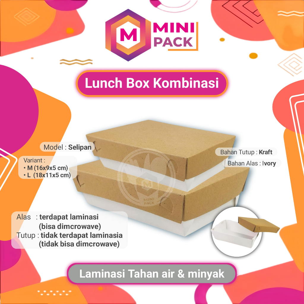 Jual Lunch Box / Kardus Nasi / Paper Box Nasi Box Food Grade Kemasan ...