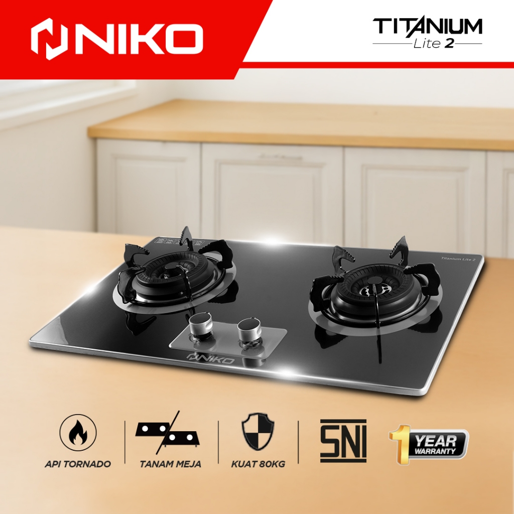 Jual Kompor Gas Tanam 2 Tungku - NIKO Titanum Lite 2 l GARANSI RESMI ...