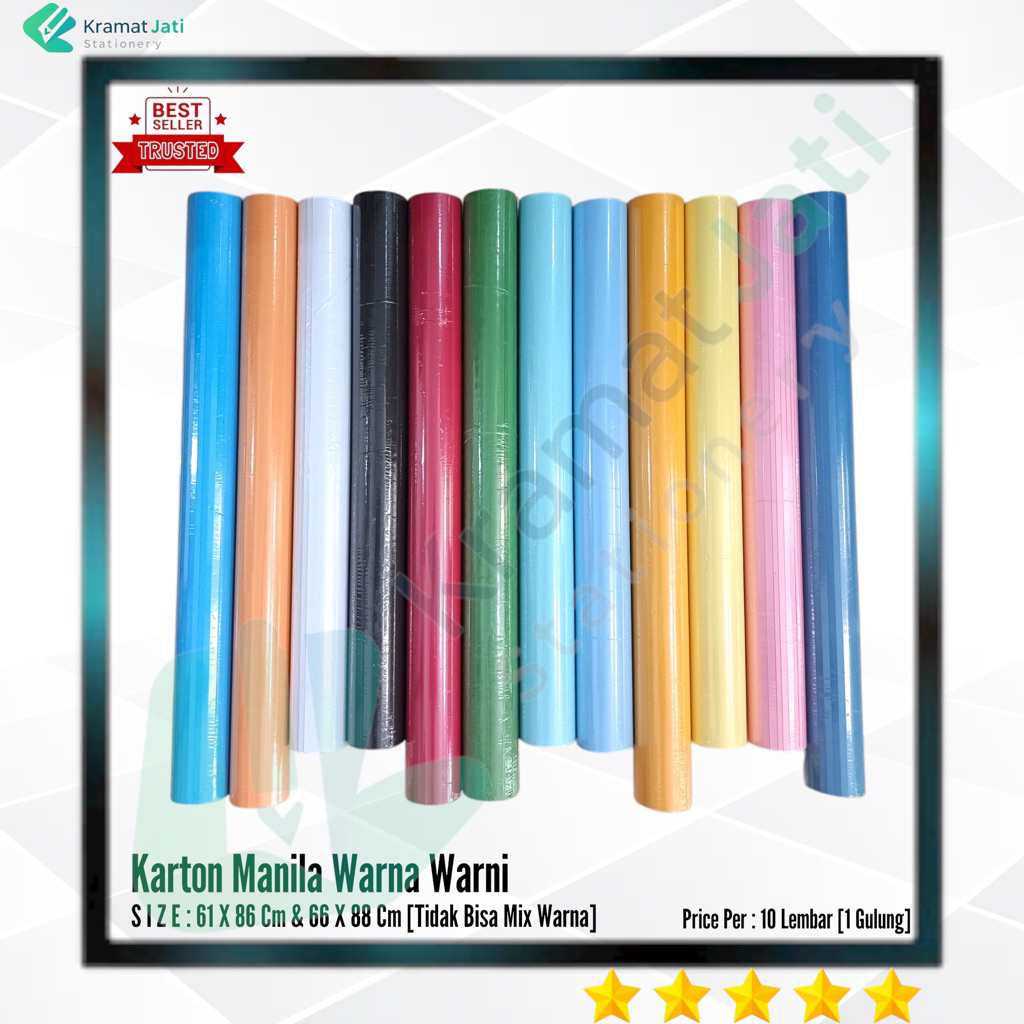 Jual Kertas Karton Manila Warna Isi 10 Lembar [1 Gulung] | Shopee Indonesia