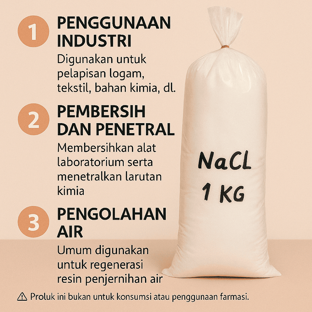 Jual GARAM / NACL / SODIUM KLORIDE / sodium clorida 1 KG Bahan ...