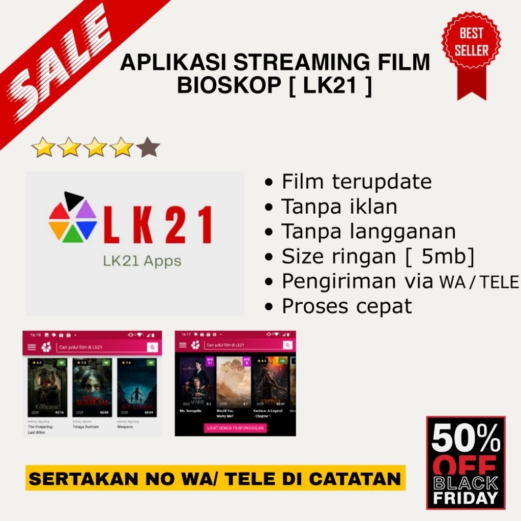 Jual APLIKASI STREAMING FILM - LK21 VIP | Shopee Indonesia