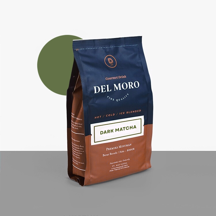 Jual DEL MORO Dark Matcha 800gr - Premix Dark Matcha Latte 800gr - Hot ...