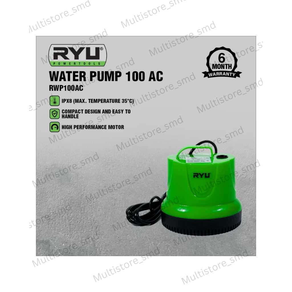 Jual RYU Pompa Celup RWP 100 / (UN) WATER PUMP 100 AC/ pompa kolam AC ...