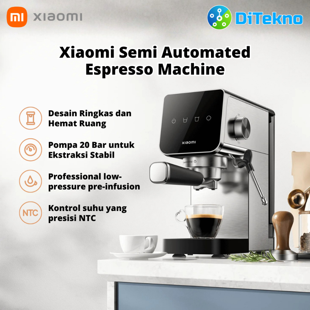 Jual Xiaomi Mesin Kopi Semi Automated Espresso Coffe Machine | Shopee ...
