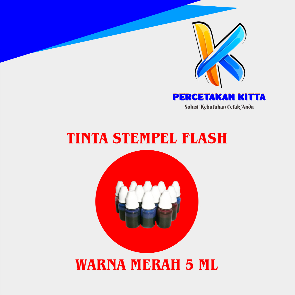 Jual TINTA STEMPEL FLASH WARNA MERAH ISI 5 ML | Shopee Indonesia