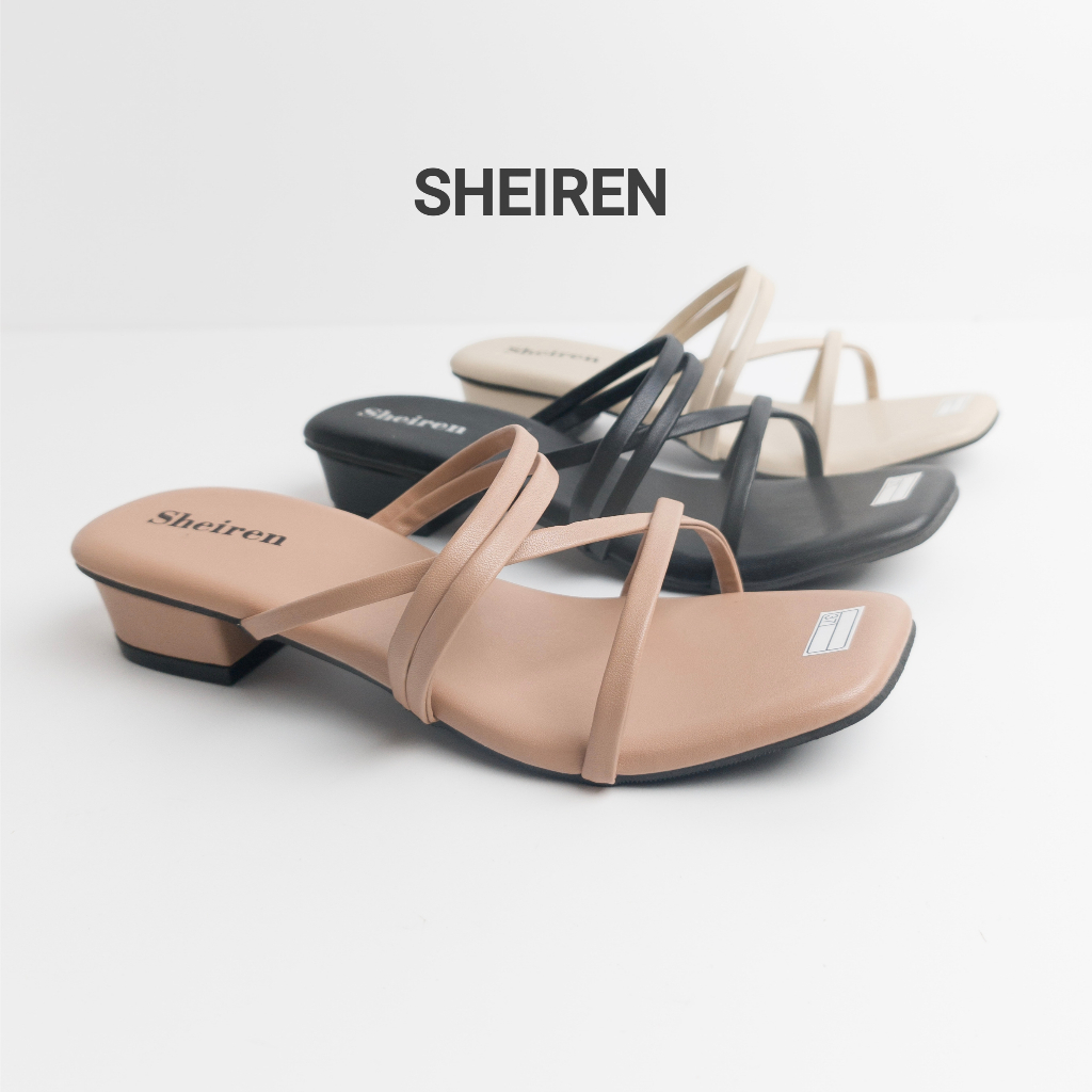 Jual SHEIREN ED06 Heels Wanita Elegan Hak Pendek Tali Silang 3cm ...