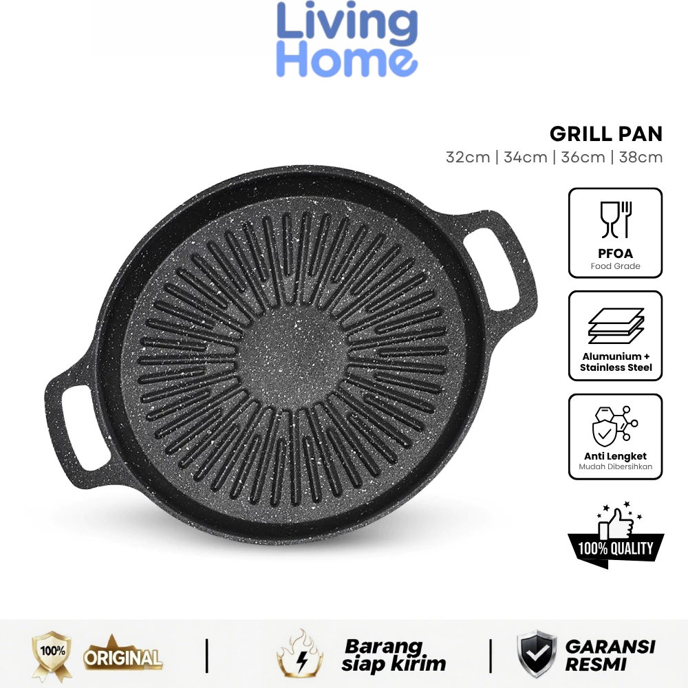 Jual Living Home-Grill Pan BBQ Bulat Anti Lengket – Wajan Panggang ...