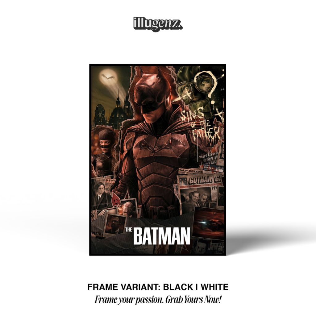 Jual Poster Frame Block Movie The Batman Collage Edition | MDF Premium ...