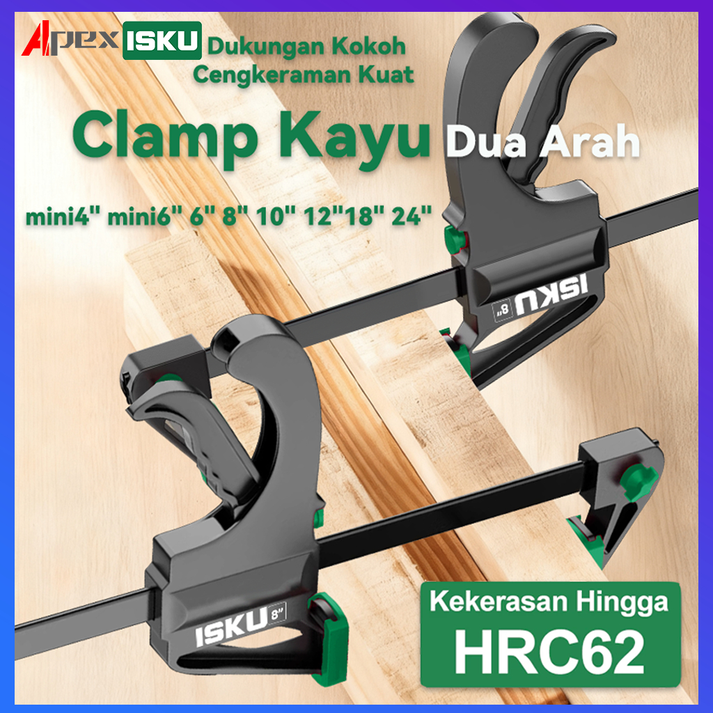 Jual ISKU F Clamp Alat Klem Penjepit Kayu Panjang 6-24 inch Catok Klem ...