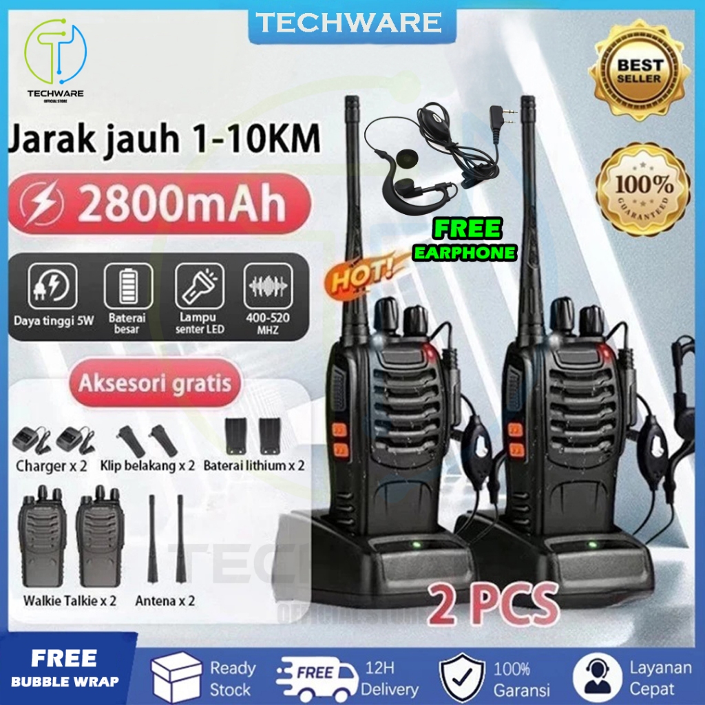 Jual Handy Talky Radio HT BF888s Jarak Jauh 10 KM With Headset/ Walkie ...