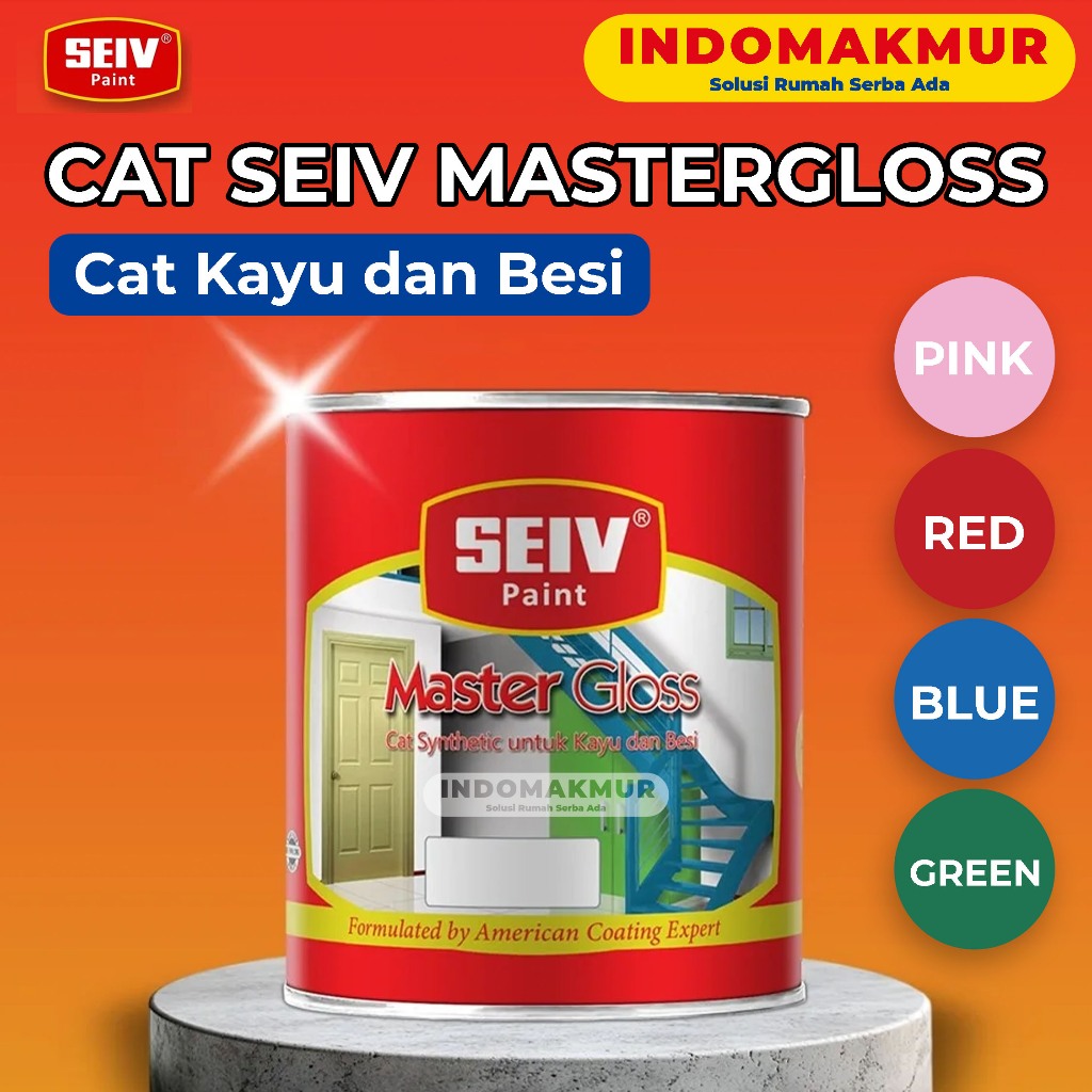 Jual INDOMAKMUR Seiv Master Gloss MERAH BIRU HIJAU / Cat Minyak Kayu ...