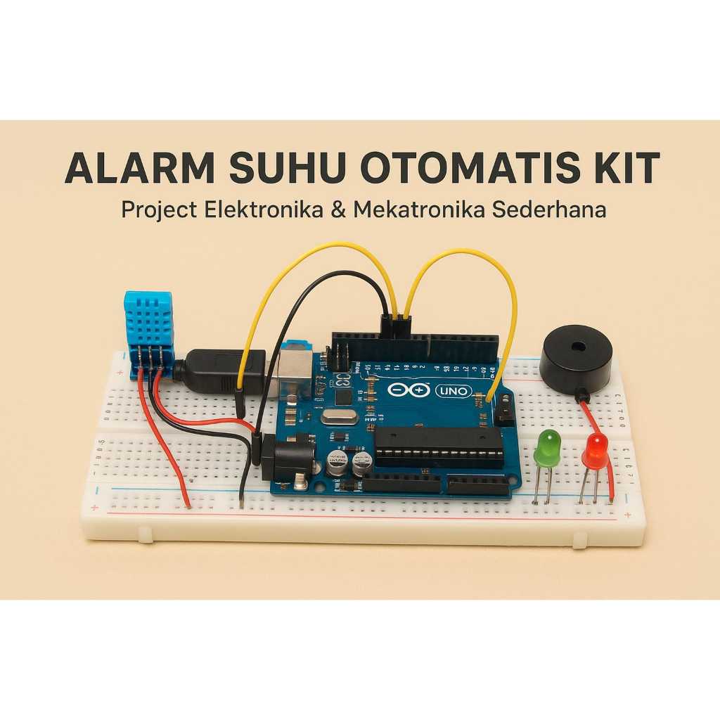 Jual Kit Alarm Suhu Otomatis Arduino Uno DHT11 + Buzzer | Smart Temperature Alarm KIT Sensor ...