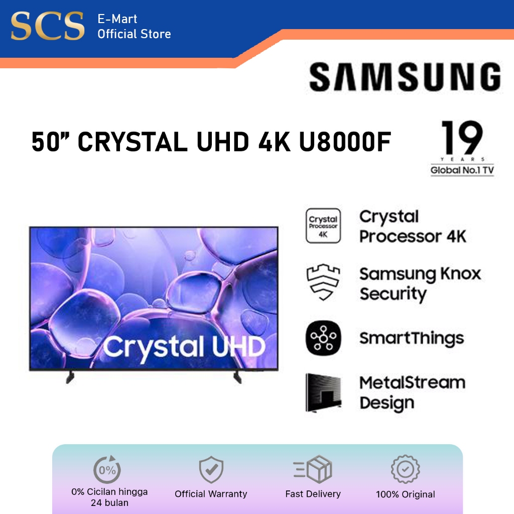 Jual SAMSUNG 50U8000F / 50U8000 / UA50U8000FKXXD CRYSTAL UHD 4K Tizen ...