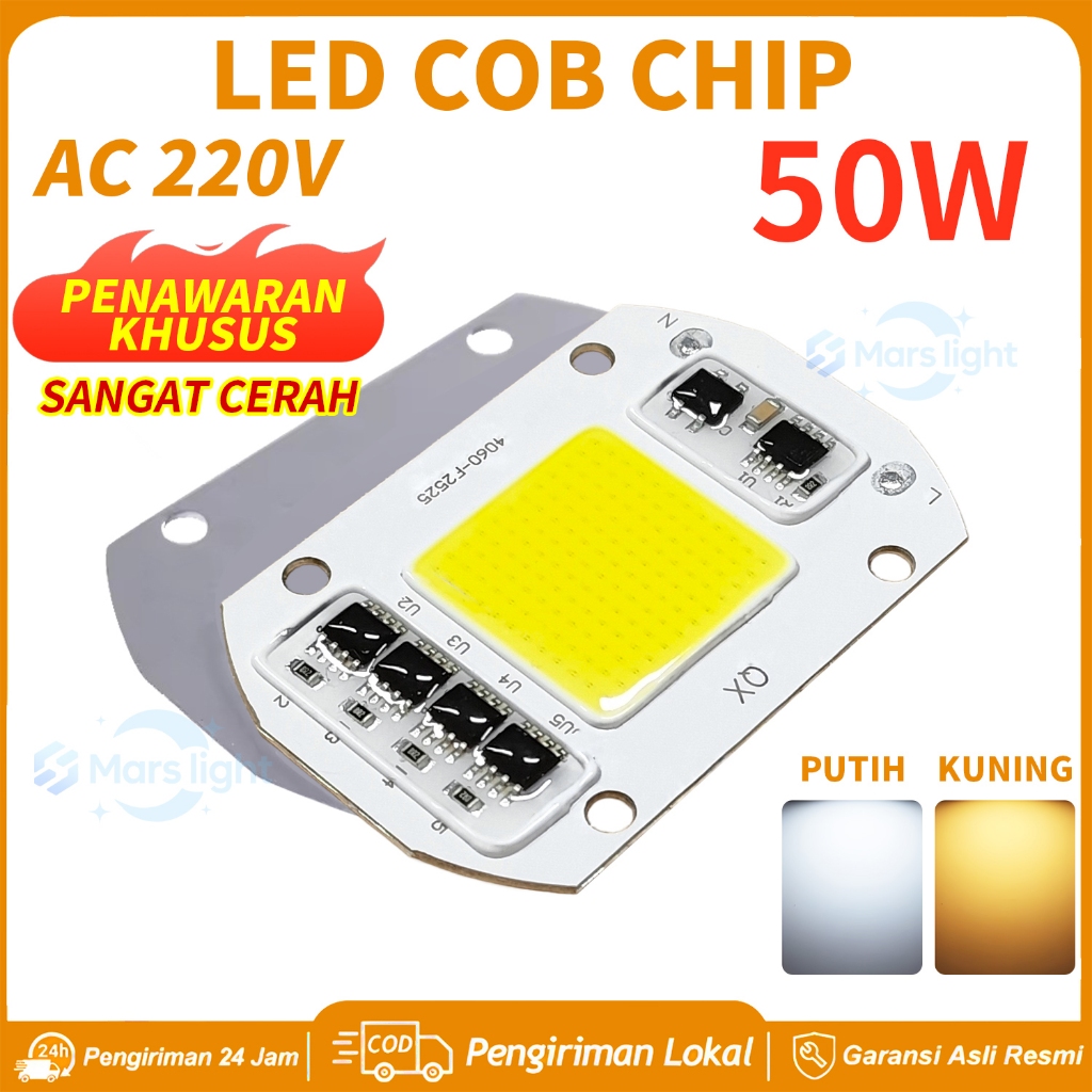 Jual Kirim Sekarang Chip Lampu COB LED Floodlight Spotlight 220V 50W ...