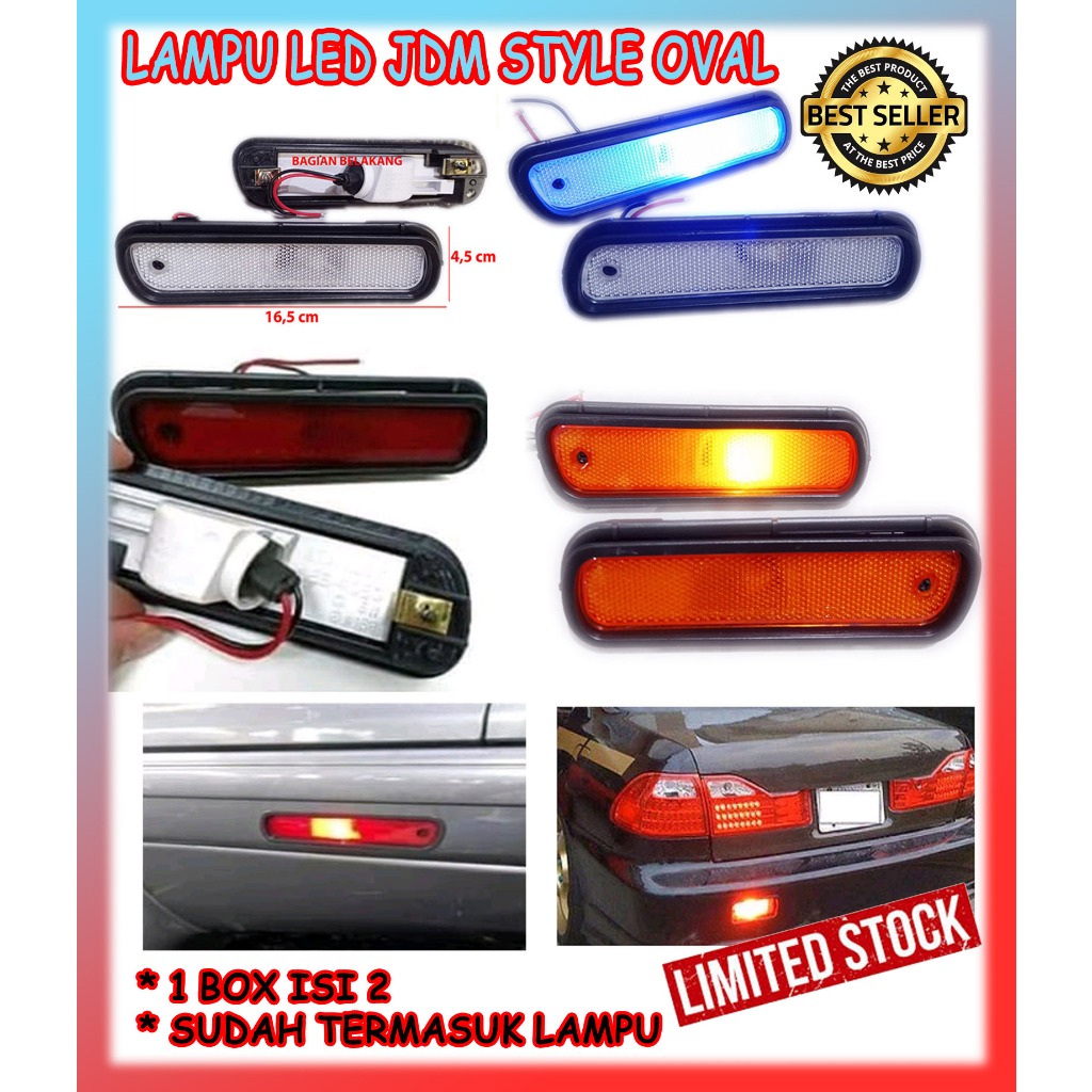 Jual Lampu LED Reflector Reflektor Bumper Universal Elegan Model Oval ...