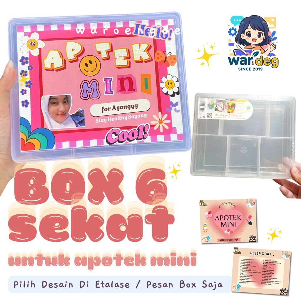 Jual BOX 6 SEKAT UNTUK APOTEK MINI / STIKER CUSTOM / RANDOM | Shopee ...