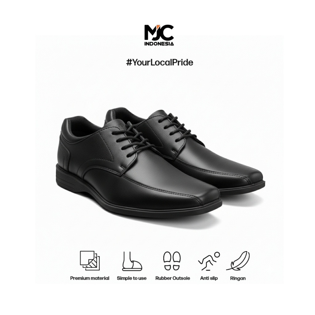 Jual MJC Indonesia – LORD Sepatu Pantofel Pria Formal Lace Up - Hitam ...