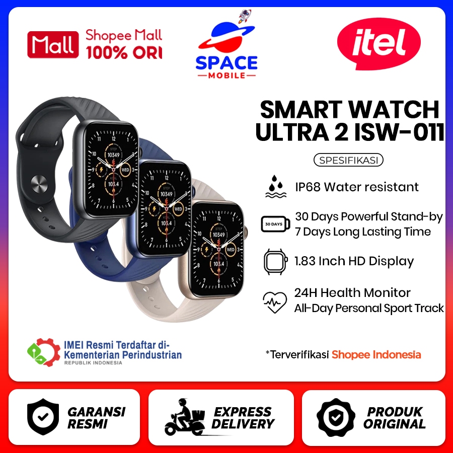 Jual ITEL Smart Watch Ultra 2 ISW-12U Light Gold Garansi Resmi | Shopee ...