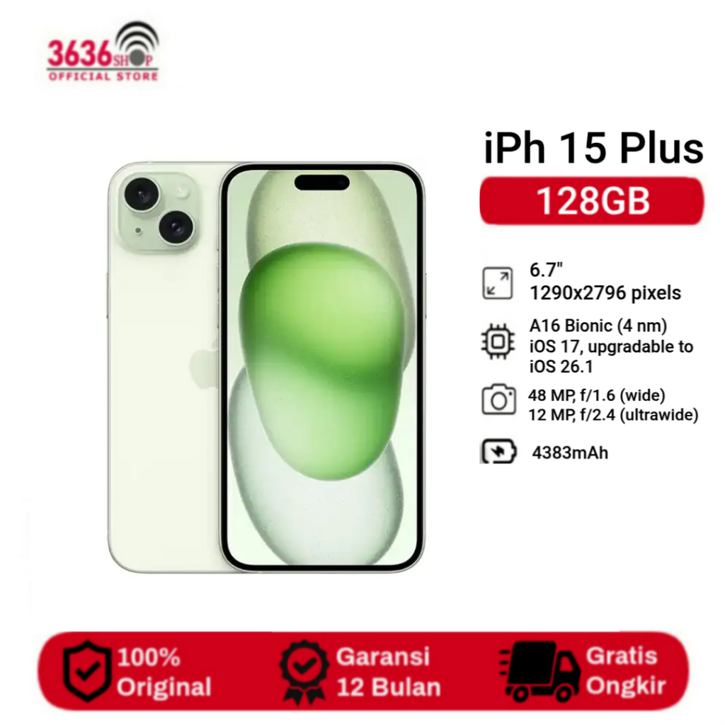 Jual IPhone IP 15 Plus | 15+ 128GB 256GB 512GB Garansi | Shopee Indonesia