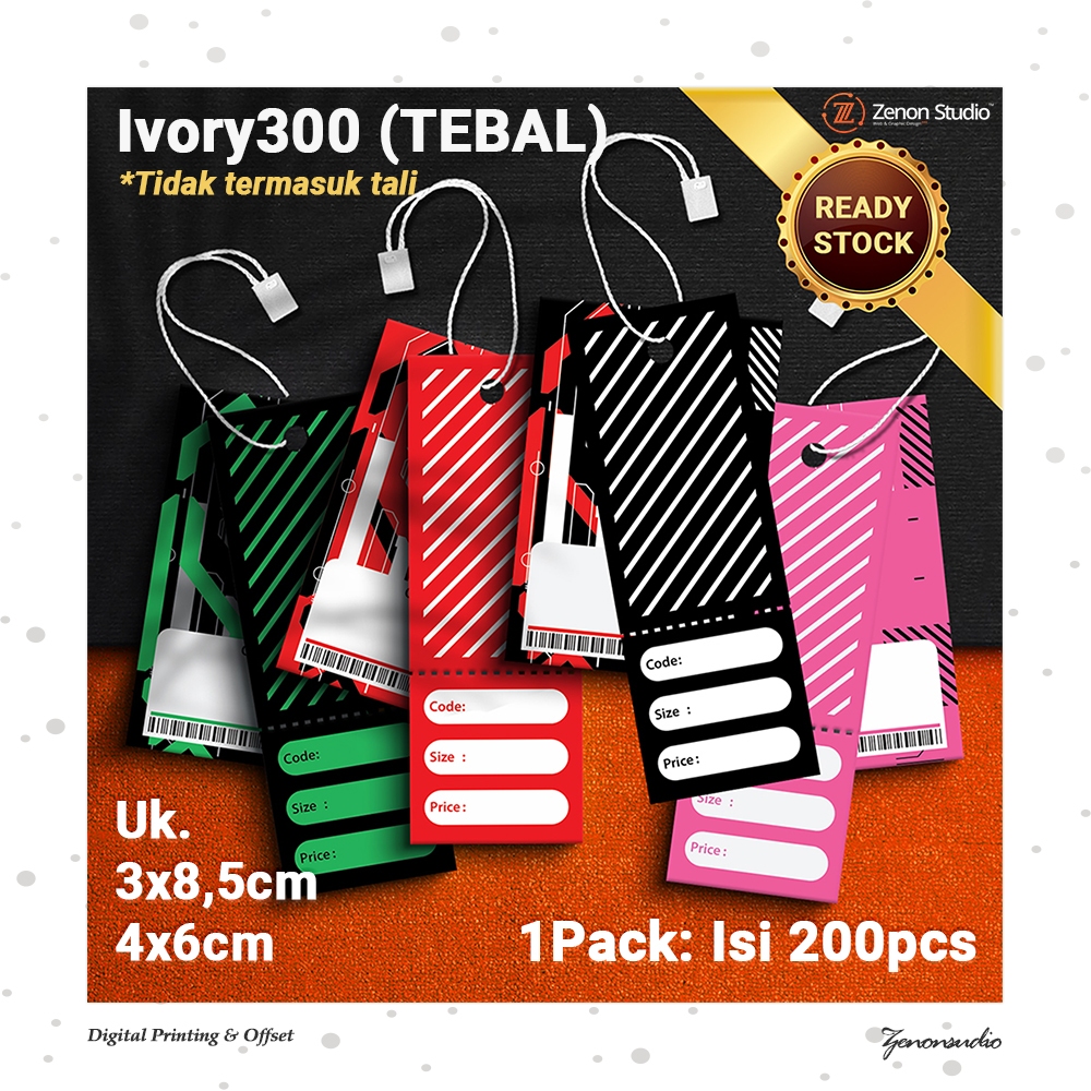 Jual [200pcs] Hangtag Polos Label Baju Grosir | Tag Brand Fashion Pria ...