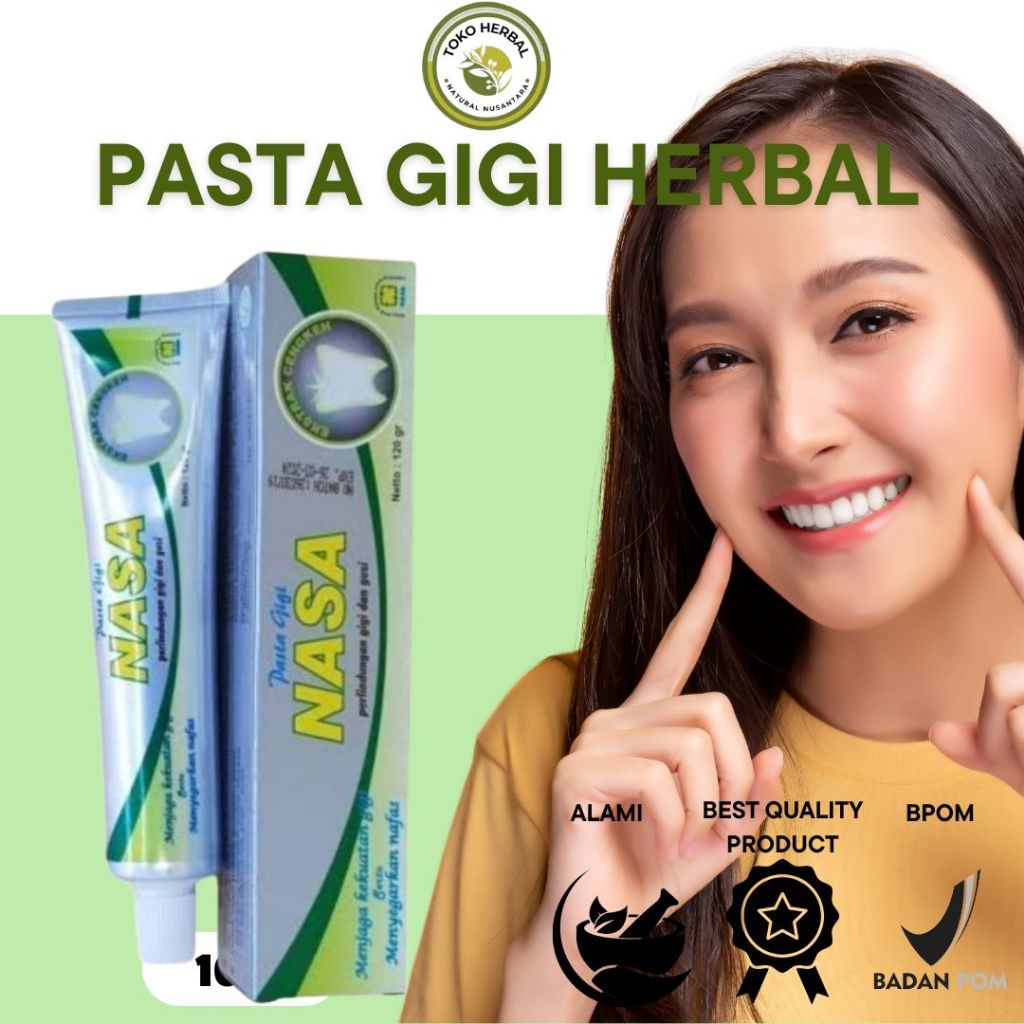 Jual NASA OFFICIAL Pasta gigi Nasa Pata Gigi Herbal isi 120 gr | Shopee ...