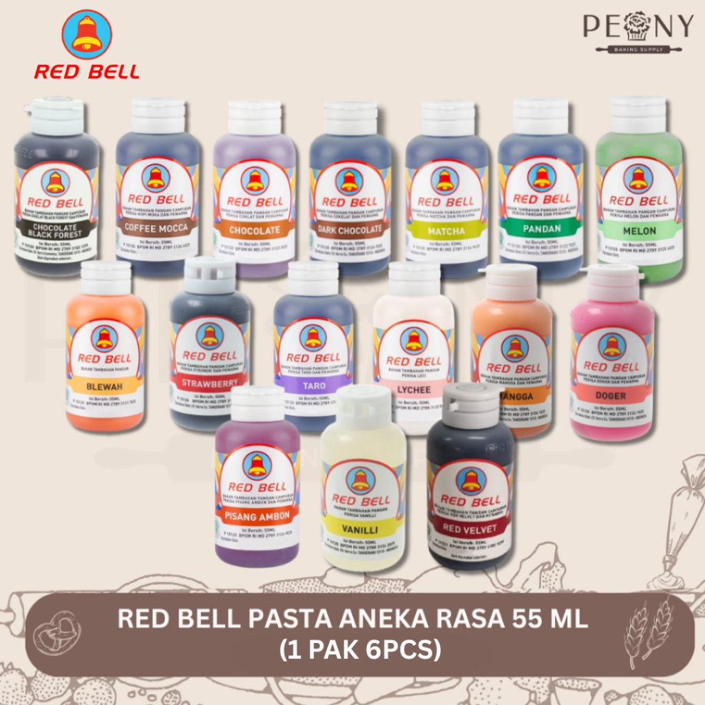 Jual (PAK) RED BELL PASTA MAKANAN ANEKA RASA 55 ML/ PERASA DAN PEWARNA ...