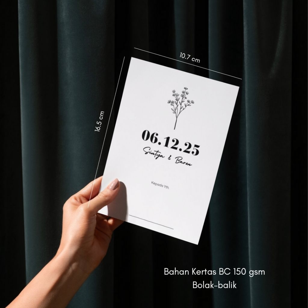 Jual KARTU UNDANGAN PERNIKAHAN BOLAK-BALIK SIMPEL ELEGAN | UNTUK ...